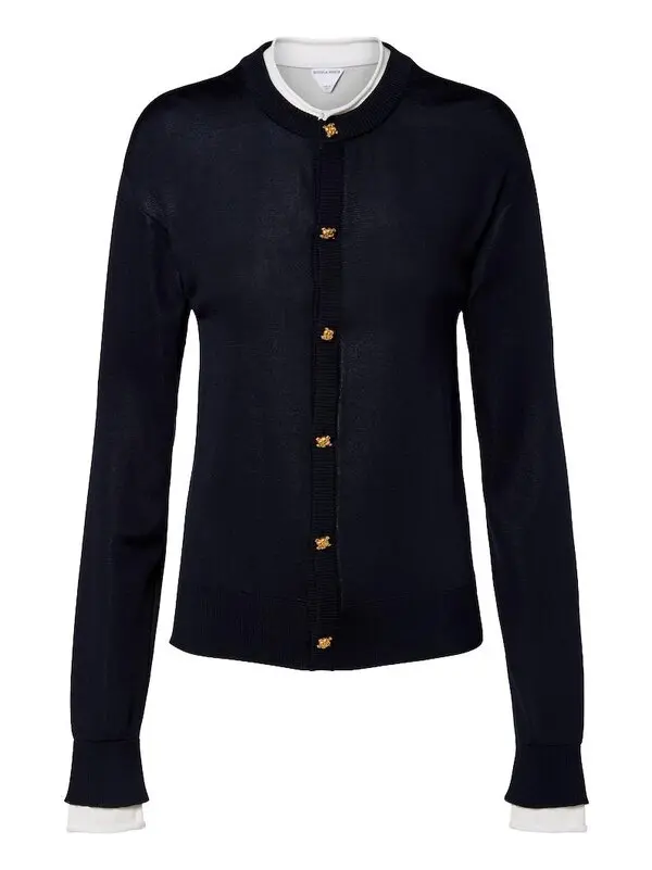 Bottega Veneta Silk Cardigan - Blue