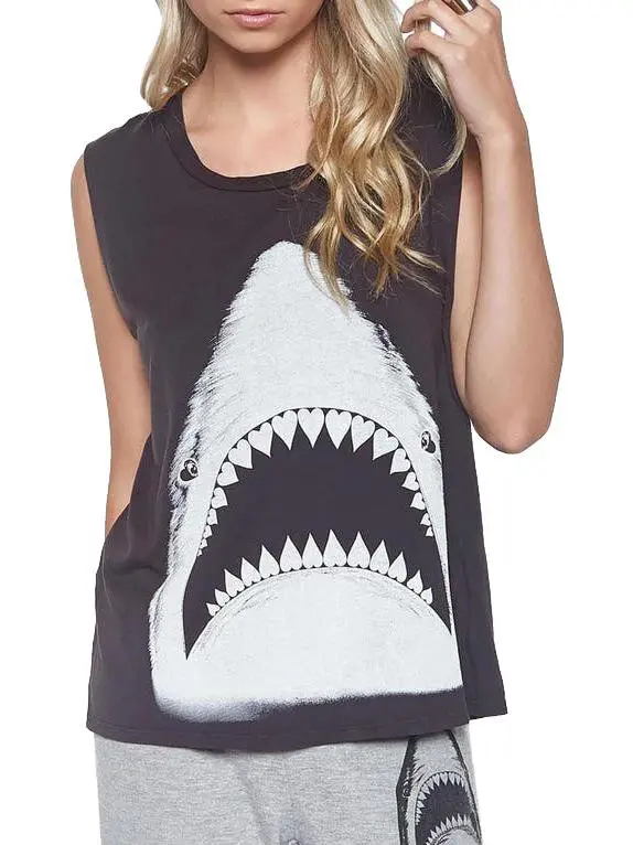 Lauren Moshi Shark Graphic T-shirt - Onyx
