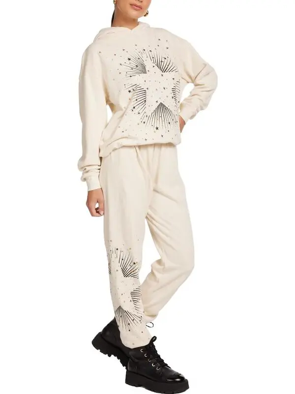 Lauren Moshi Tanzy Stud Starburst Sweatpants - Ivory