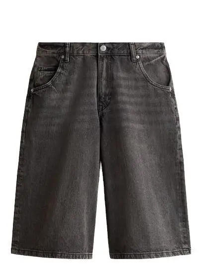 H&m Baggy Denim Shorts - Brown
