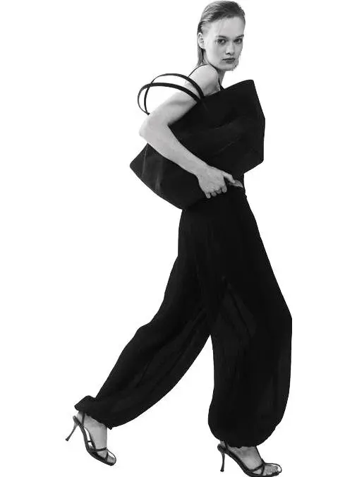 H&m Loose-fit Crinkled Balloon Drawstring Trousers - Black
