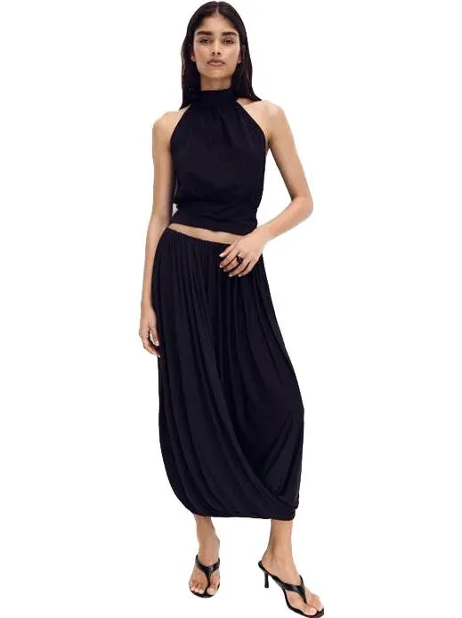 H&m Bubble-hem Maxi Skirt - Black
