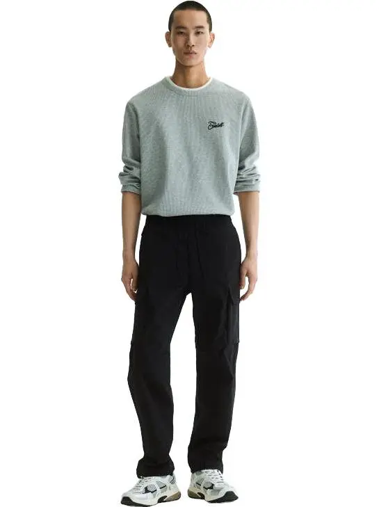 H&M Regular Fit Cargo Trousers In Nylon With Drawstring Hems - Black