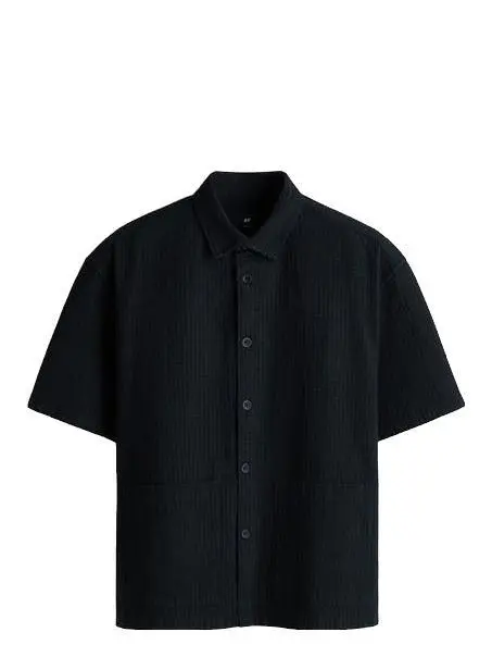 H&m Relaxed Fit Linen-blend Shirt - Black
