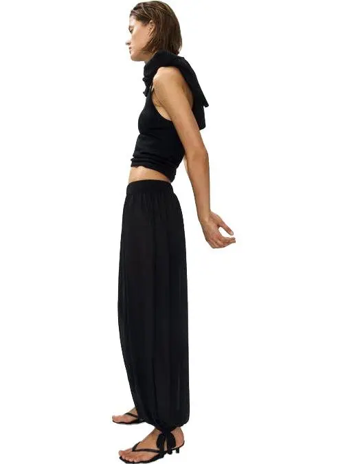 H&m Tie-detail Balloon-leg Pants - Black