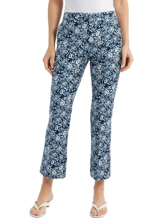 NIC+ZOE Stretch Cotton Boot Cut Pants - Indigo Multi