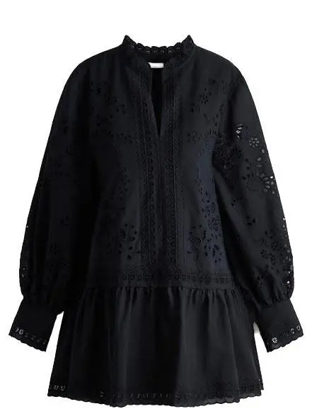H&m Mama Broderie Anglaise Dress - Black