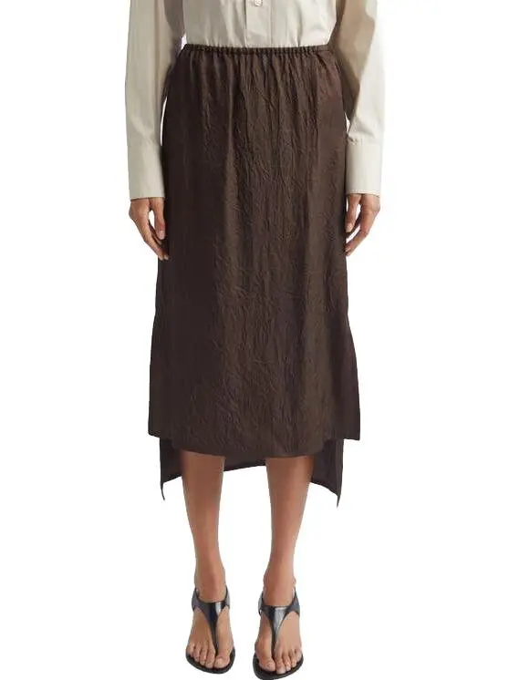 Ossou Crinkle Satin High-low Slip Skirt - Cedar