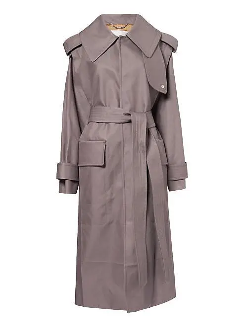 Victoria Beckham Belted Cotton Trench Coat - Ore