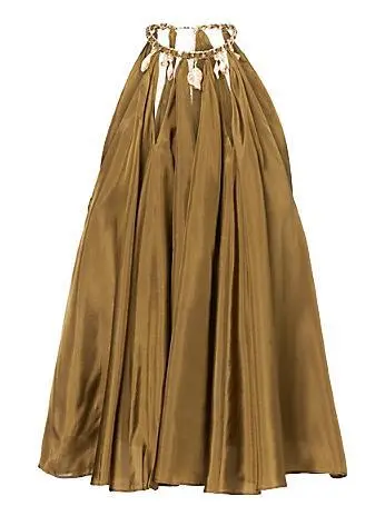 Zimmermann Mahon Chain Neck Silk Blouse - Olive