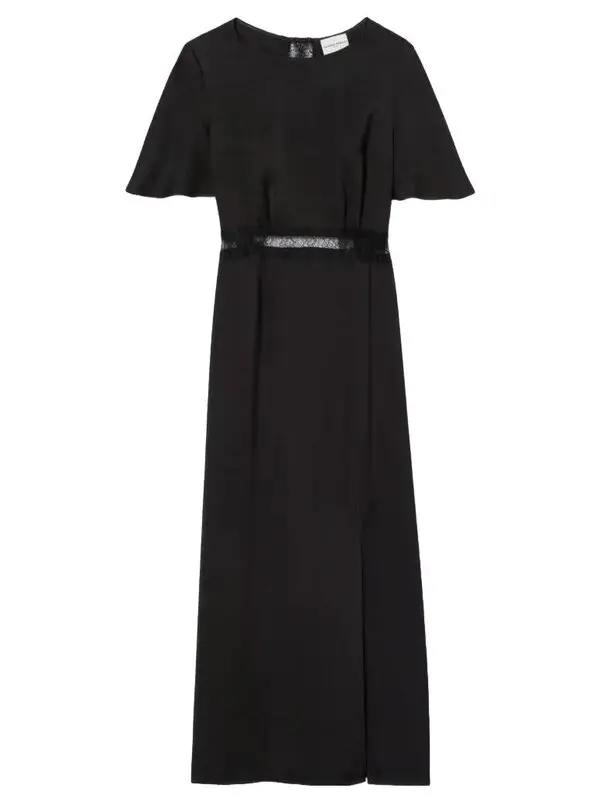 Claudie Pierlot Lace-trim Open-back Maxi Dress - Black