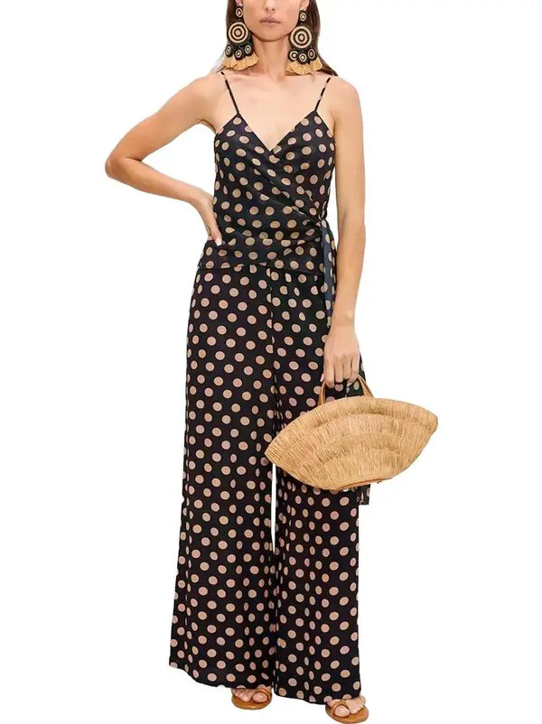 SIMONMILLER Marlowe Polka-dot Tie-fastening Top - Black