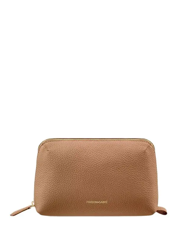 MAISON DE SABRE Pebbled Leather Pouch - Neutrals