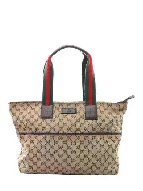 Gucci Gg Monogram Web Shoulder Bag - Neutrals