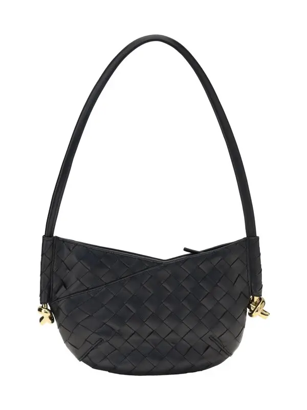 Bottega Veneta Mini Solstice Woven Leather Shoulder Bag - Blue