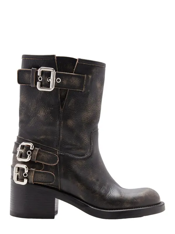 Chloé Dakota Buckled Leather Boots - Black