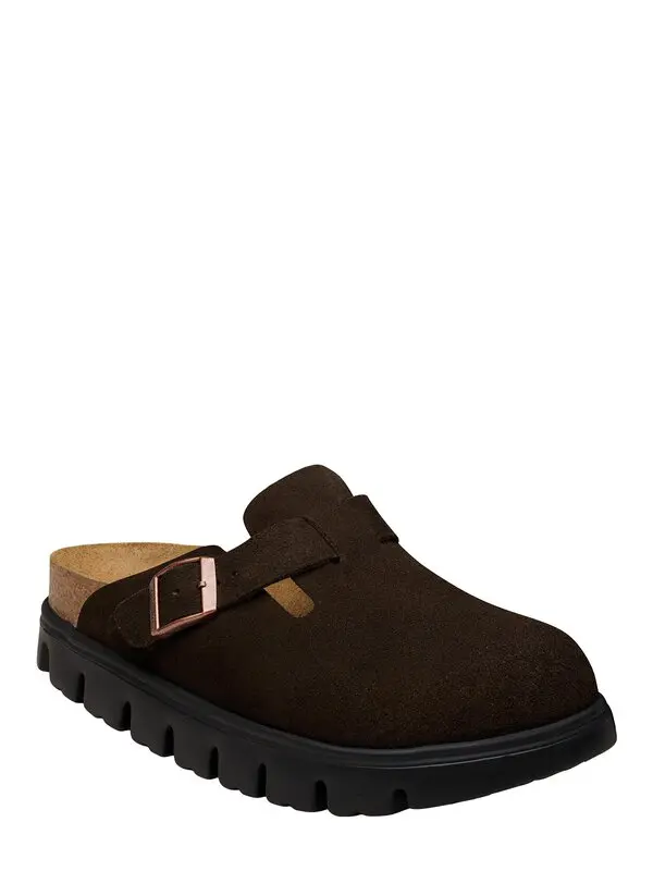 PAPILLIO Boston Chunky Suede Clogs - Mocha