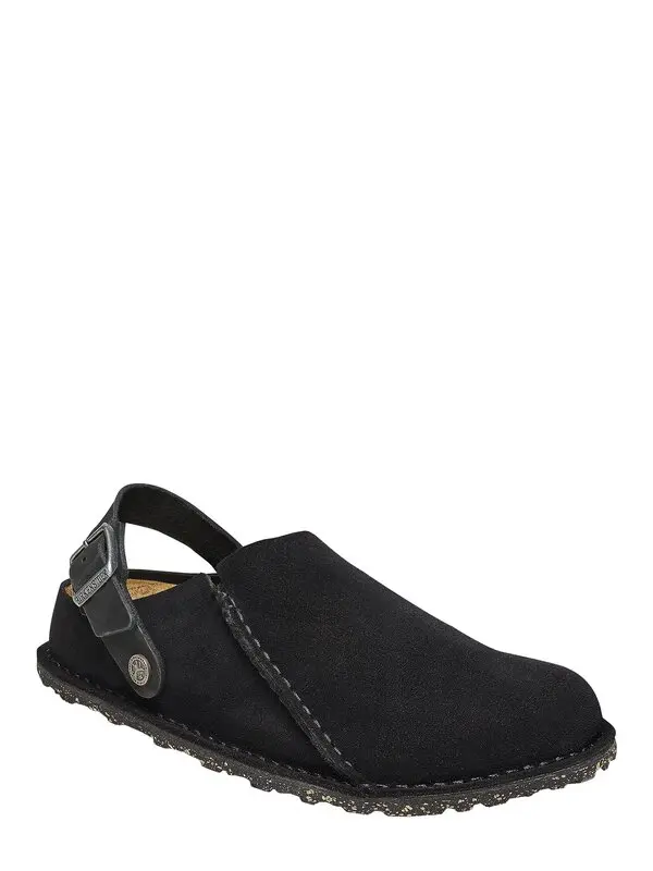 BIRKENSTOCK Lutry Premium Suede Leather Clogs - Black