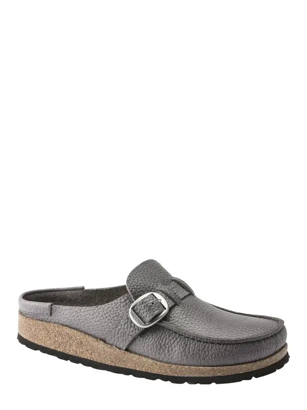 BIRKENSTOCK Buckley Natural Leather Mules - Gray