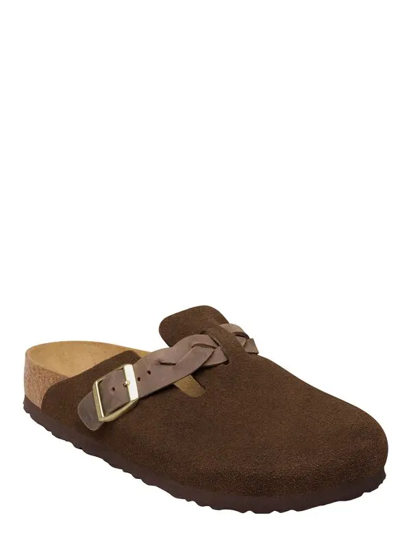 BIRKENSTOCK Boston Braided Suede Leather Clogs - Carafe