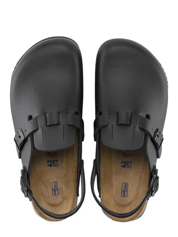 BIRKENSTOCK Kay Soft Footbed Natural Leather Clogs - Black