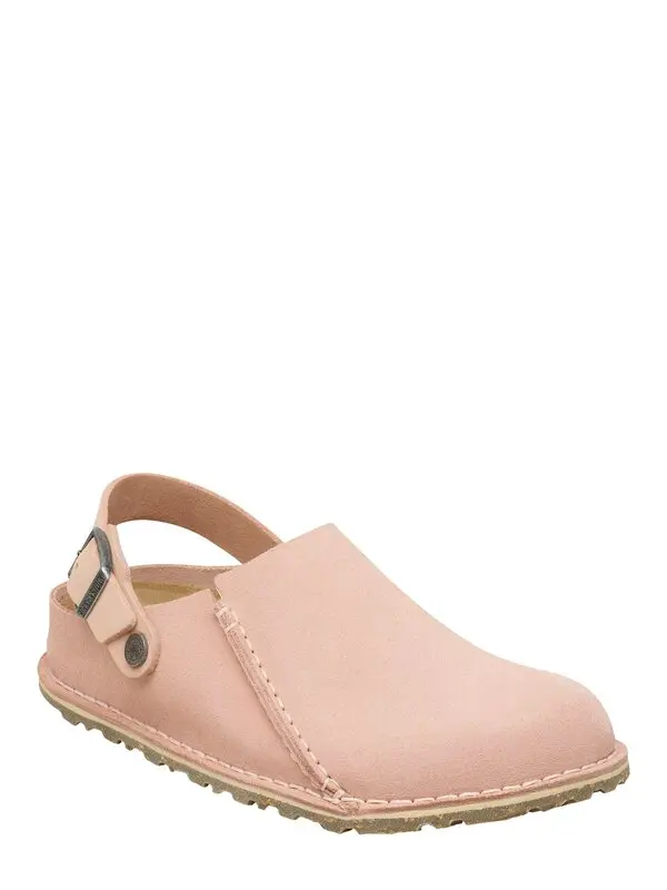 BIRKENSTOCK Lutry Premium Suede Clogs - Light Rose