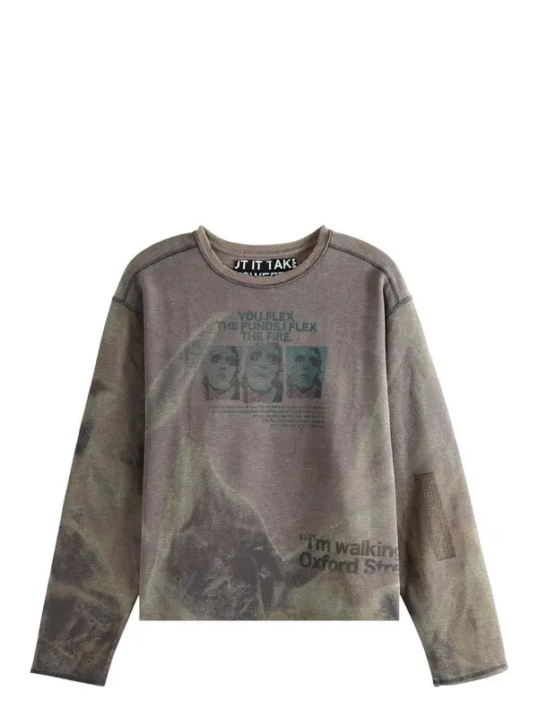 SAITOS Golden Age" Graphic Long-sleeve Top - Black