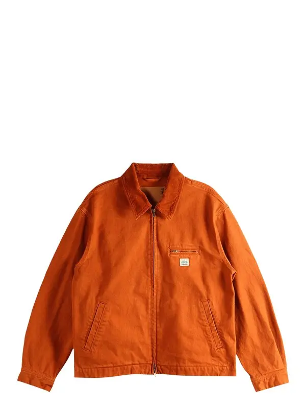 VOWELS Cord Collared Zip Up Jacket - Orange