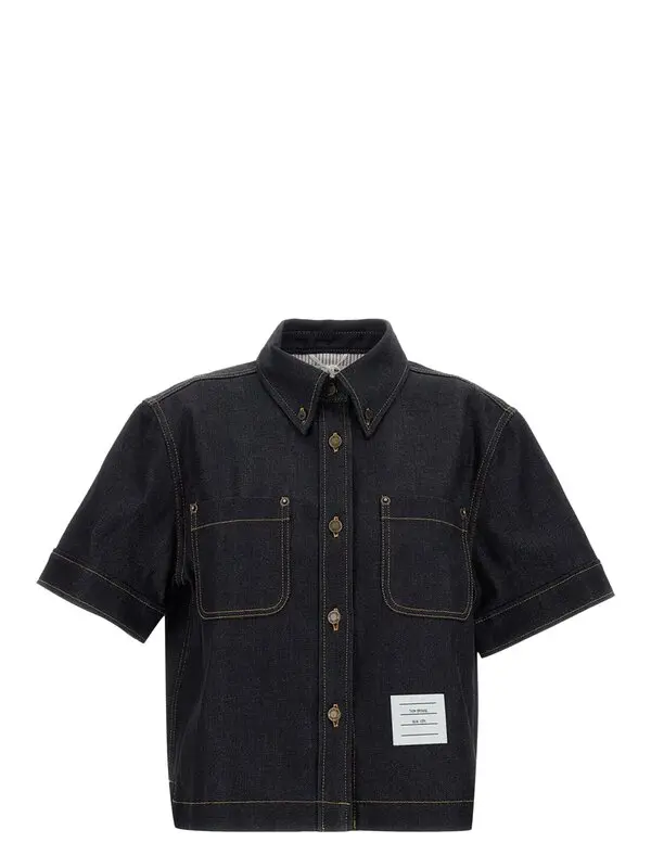 Thom Browne Japanese Selvedge Denim Button-down Shirt - Blue