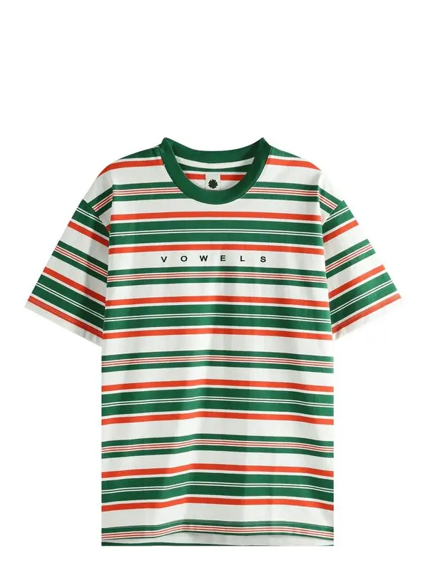 VOWELS Short-sleeve Stripe Tee - Multicolor