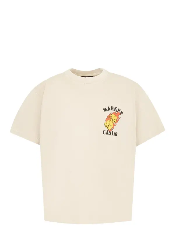 MARKET Flaming Dice" T-shirt - Tan