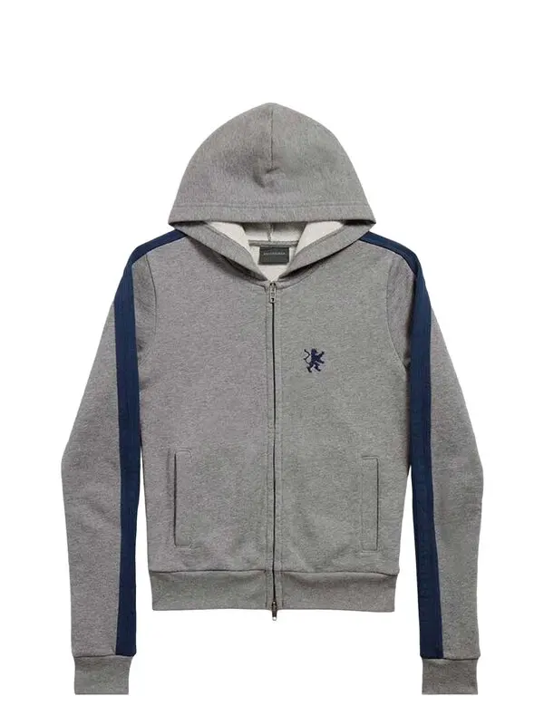 Balenciaga Zip-up Hoodie With Logo Detail - Grey