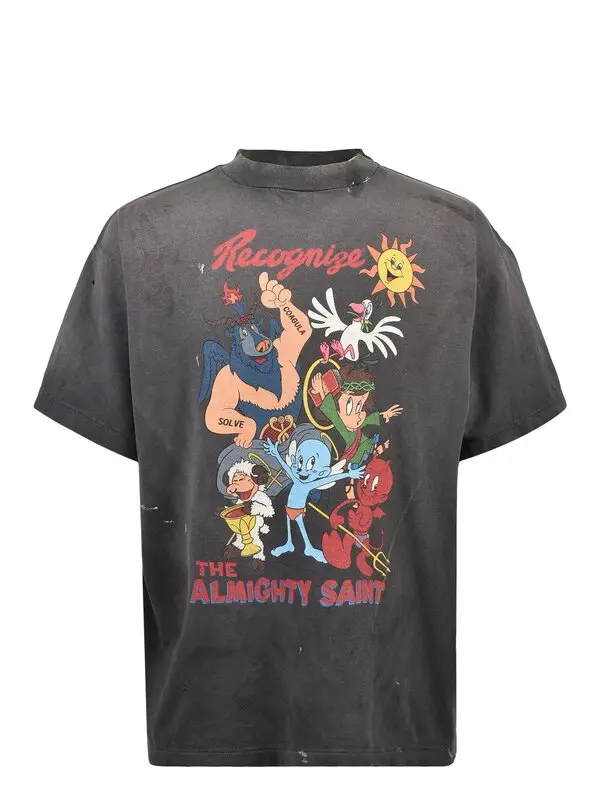 SAINT MXXXXXX Almighty Saint Short-sleeve T-shirt - Black