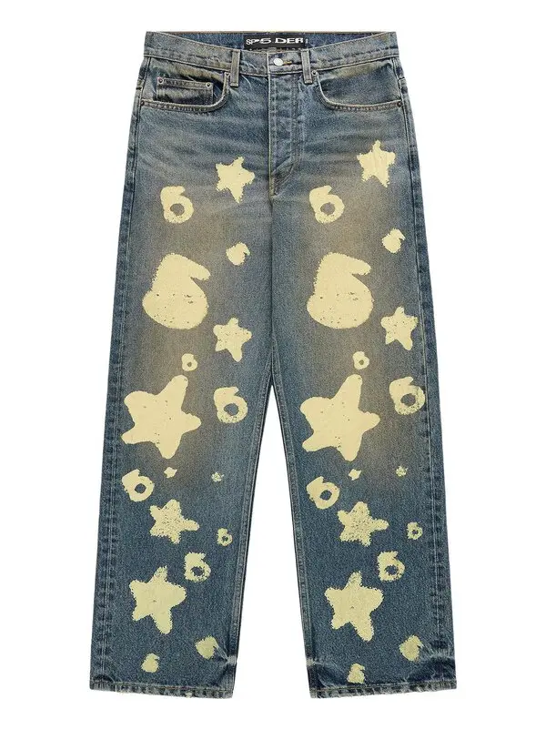 SP5DER Beluga Stamp Denim Jeans - Blue
