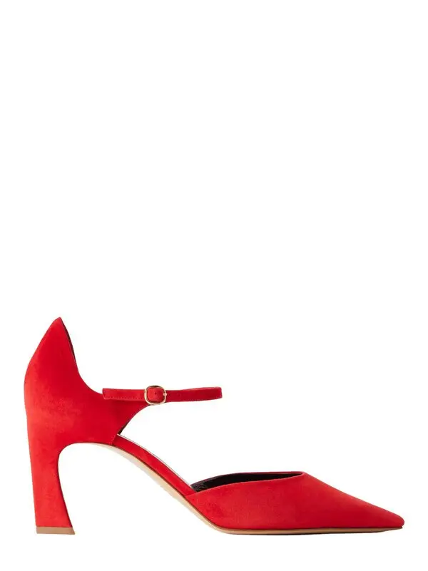 Gabriela Hearst Devil Pump 80 Suede Mary Jane Pumps - Red