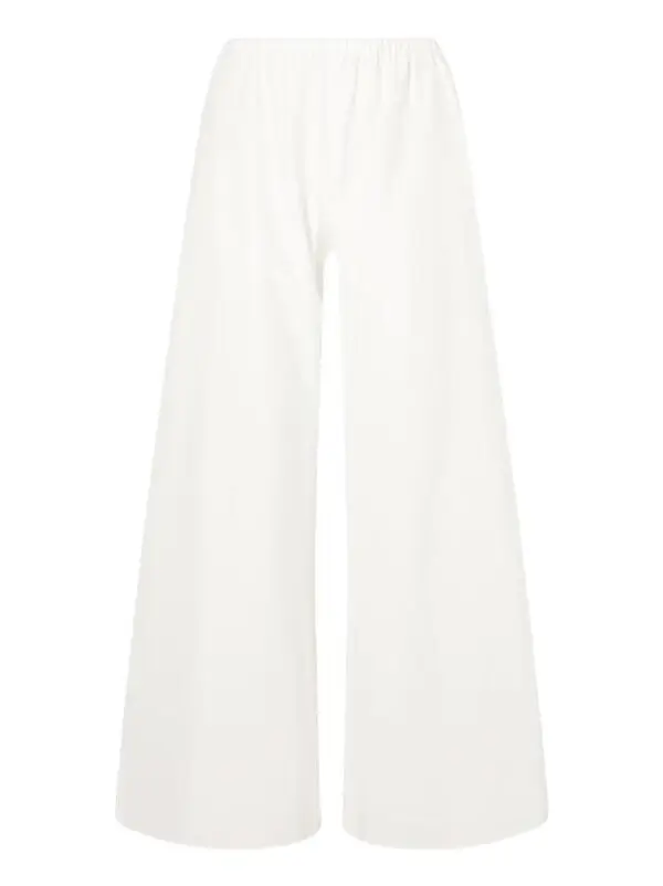 LA LIGNE Colby Cotton-poplin Wide-leg Pants - White