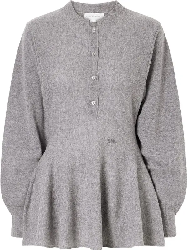 Stella McCartney Wool Peplum Sweater - Gray