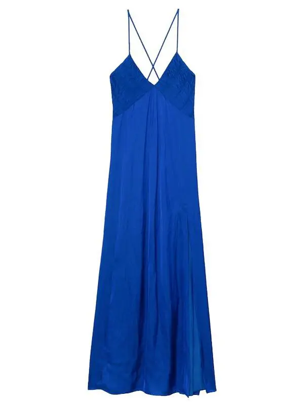 Zadig&Voltaire Rayonne Satin Maxi Dress - Electric