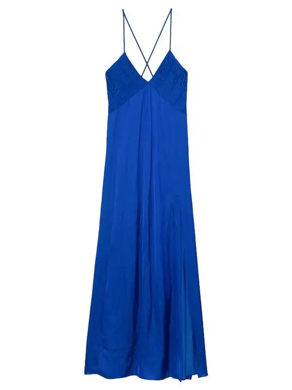 Zadig&Voltaire Rayonne Satin Maxi Dress - Electric