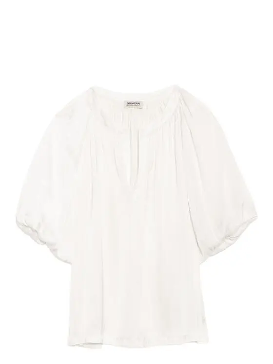 Zadig&Voltaire Teko Blouse Satin, 3/4 Puff Sleeves - Judo