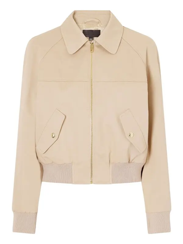 NILI LOTAN Saul Cotton Bomber Jacket - Neutrals