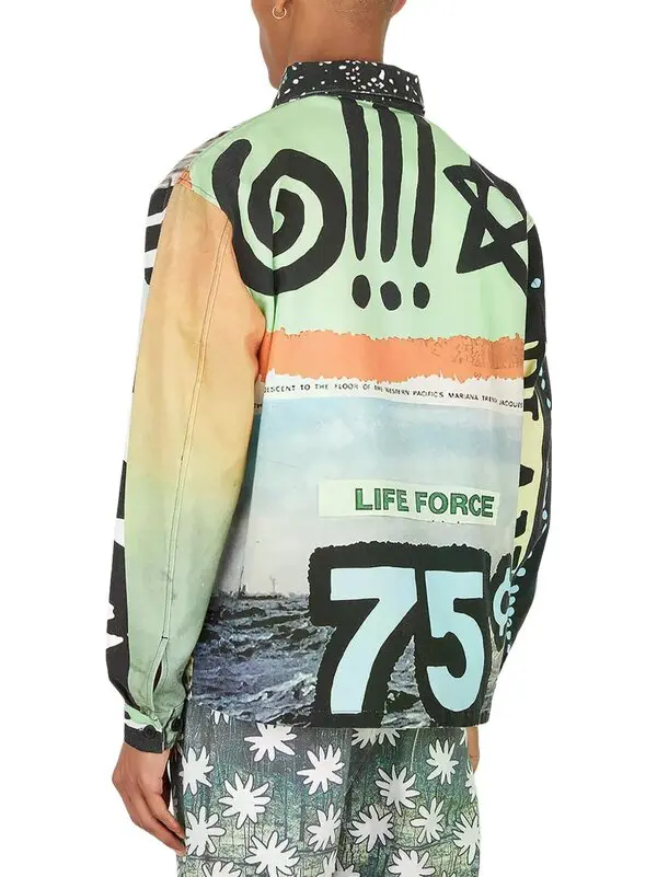 DRX X STEFAN MEIER X LN-CC Graphic Print Cotton Jacket - Neutrals