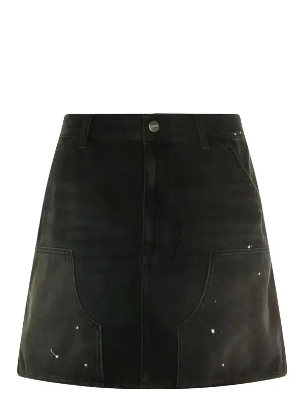 Carhartt Work In Progress Maeve Mini Skirt With Paint Splatter Detail - Black