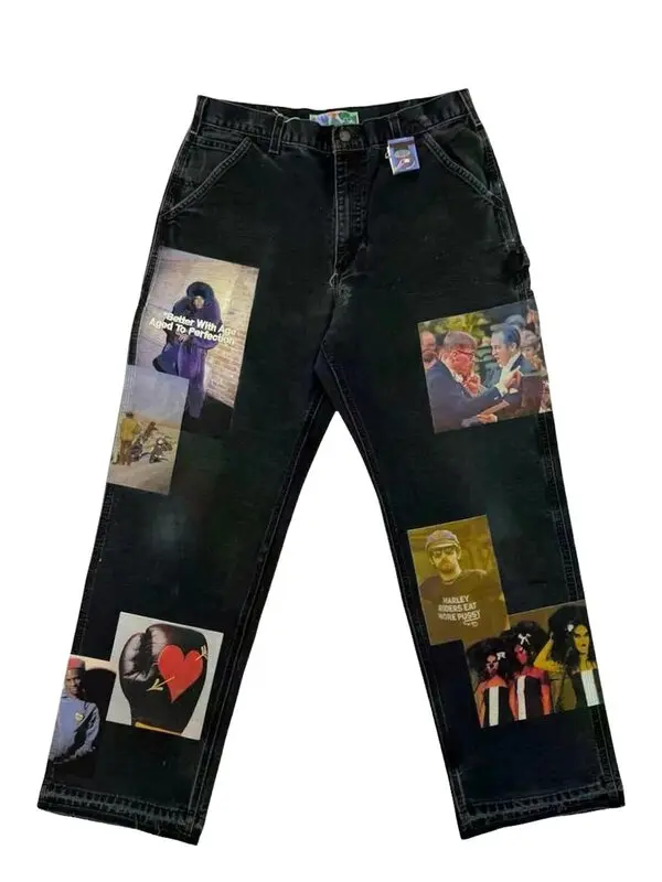 BETTER WITH AGE Patchwork Carpenter Jeans - Black