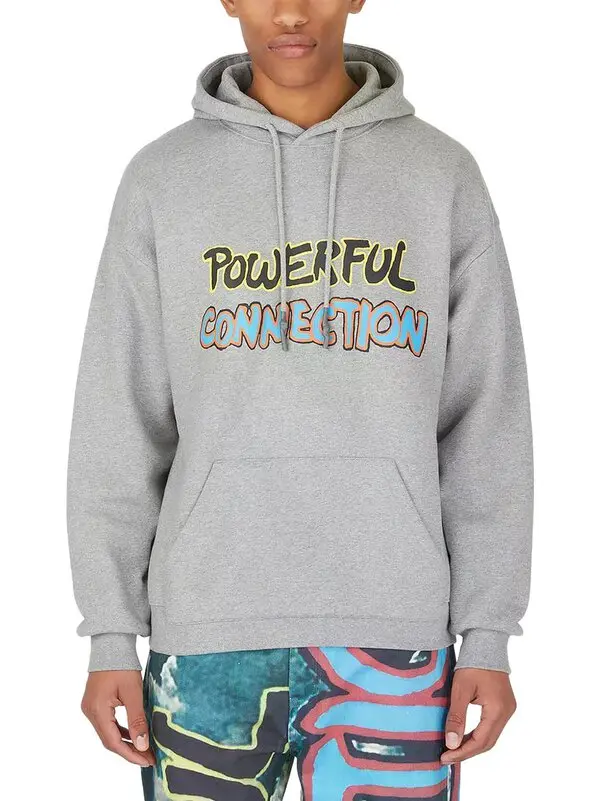 DRX X STEFAN MEIER X LN-CC Graphic Print Drawstring Hoodie - Grey