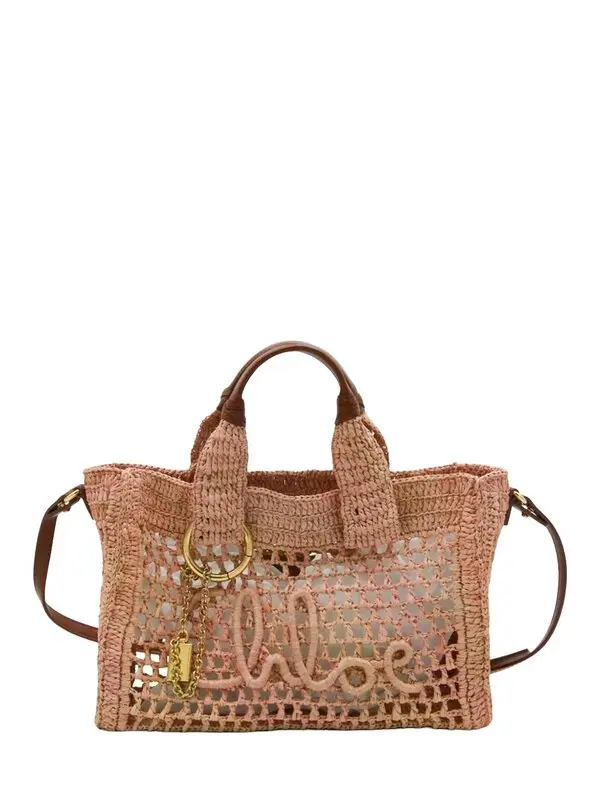Chloé Small Raffia Tote Bag - Neutrals
