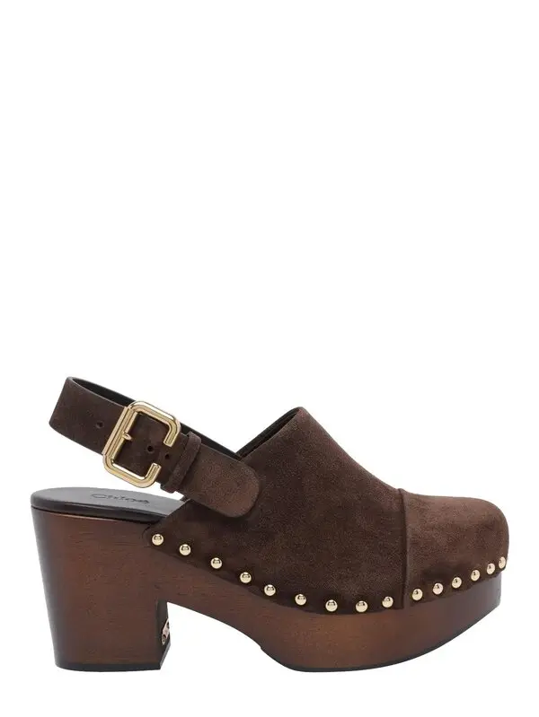 Chloé Jeannette Wedge Clog - Brown