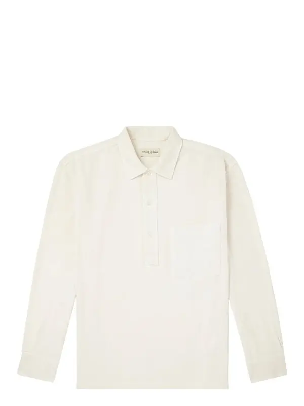Officine Générale Jordy Cotton-twill Polo Shirt - Neutrals