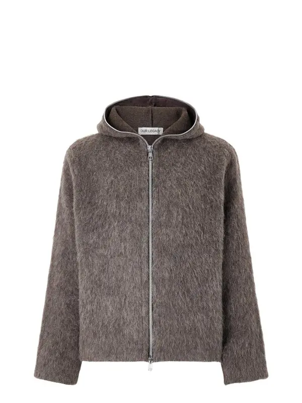 Our Legacy Brushed-knit Zip-up Hoodie - Brown