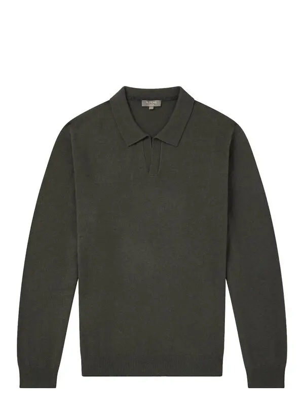 N.peal Sloane Organic Cashmere Polo Shirt - Brown
